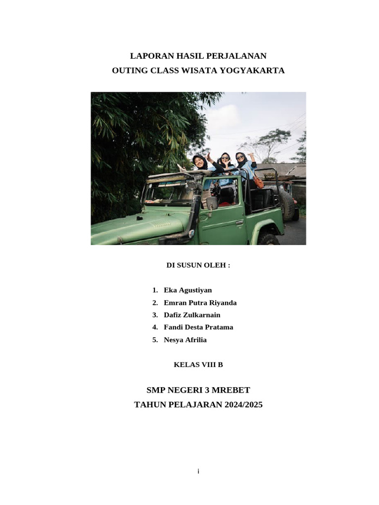 Laporan Outing Class 8b | PDF