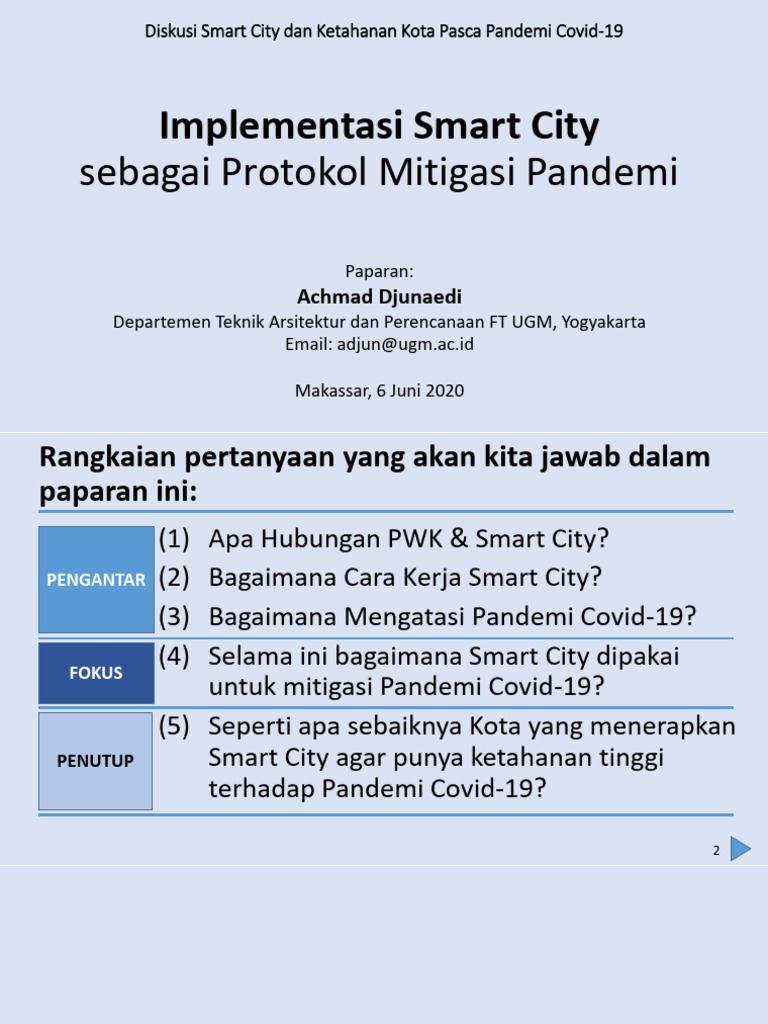 Implementasi Smart City SBG Protokol Mitigasi Pandemi | PDF