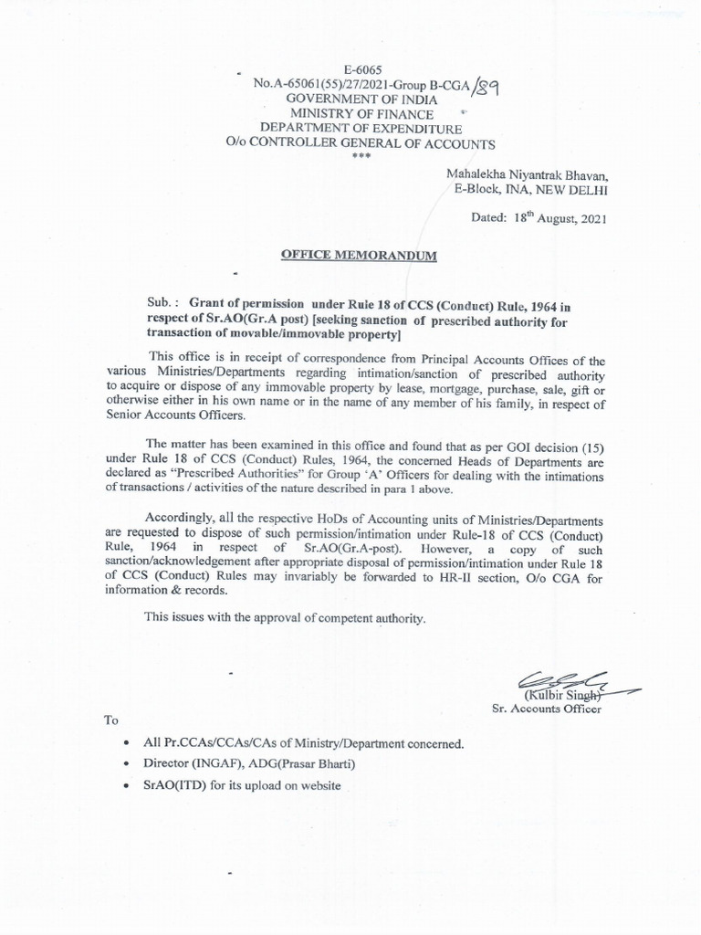 Permission Rule 18 Omd T 18082021 | PDF