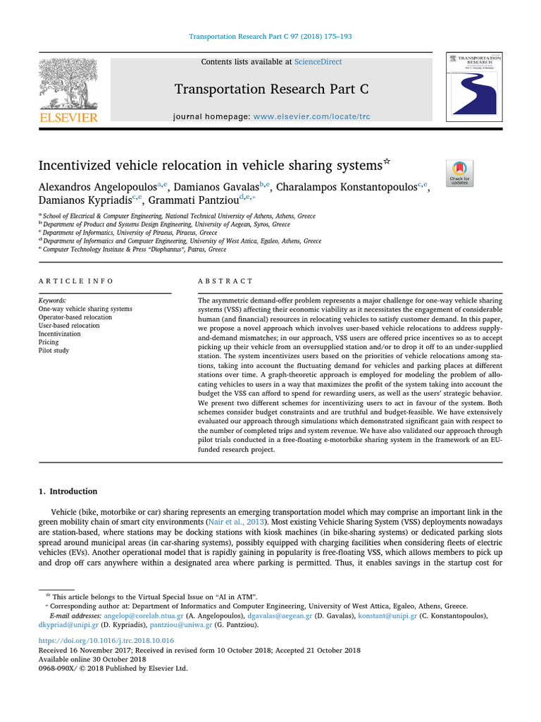 Incentivized Vehicle Relocation in Vehicle Sharing Systems | PDF ...