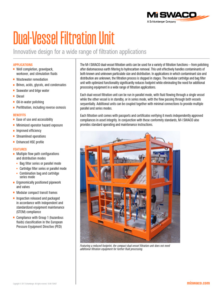 Dual Vessel Filtration Unit Ps | PDF | Filtration | Process Engineering