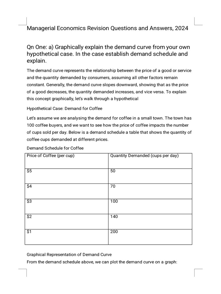 Managerial Economics Revision Questions and Answers | PDF | Demand ...