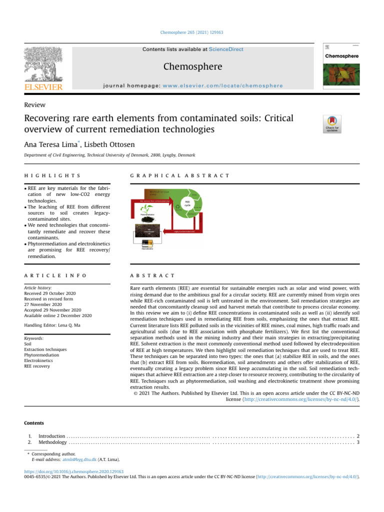 Recovering Rare Earth Elements From Contaminated Soils | PDF | Iron | Soil