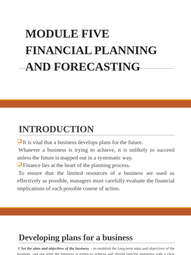 Module Five Financial Planning and Forecasting | PDF | Expense | Debits ...