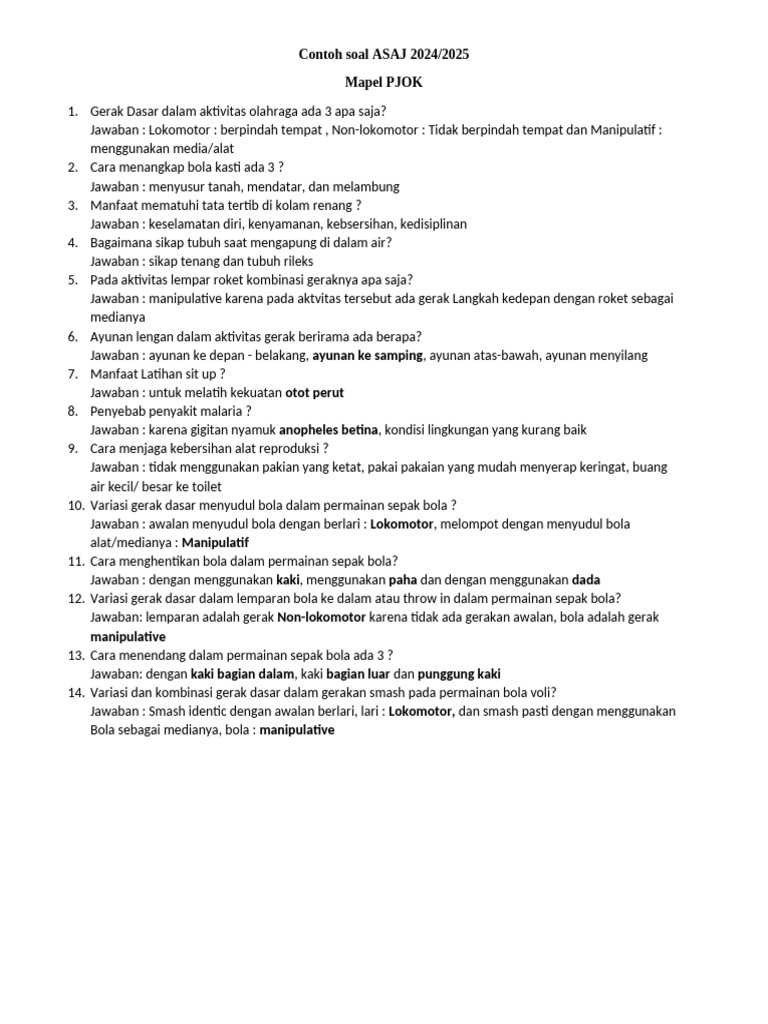 Contoh Soal ASAJ Fix | PDF