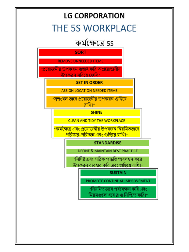 The 5S Workplace: LG Corporation | PDF