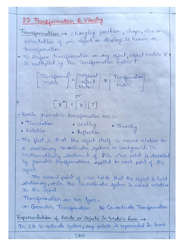 Computer Graphics Unit2 and Unit 3 | PDF
