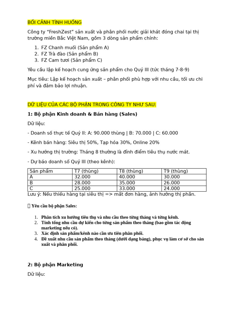 S&OP - Case | PDF