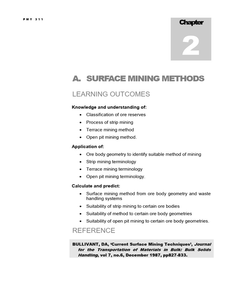 ch2 Surface Mining Methods Planning | PDF | Coal Mining | Mining