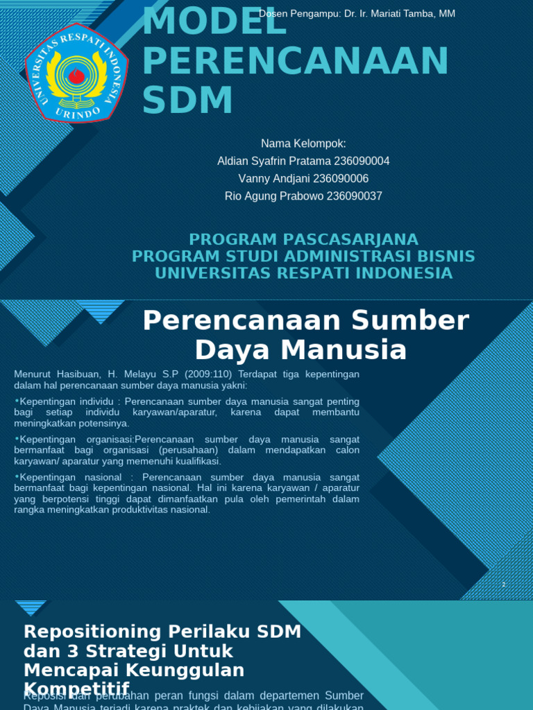 Model Perencanaan Sumber Daya Manusia | PDF