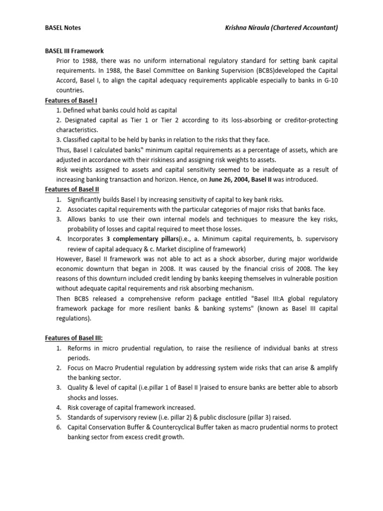 Basel III Notes English - 250417 - 201812 | PDF | Basel Iii | Capital ...