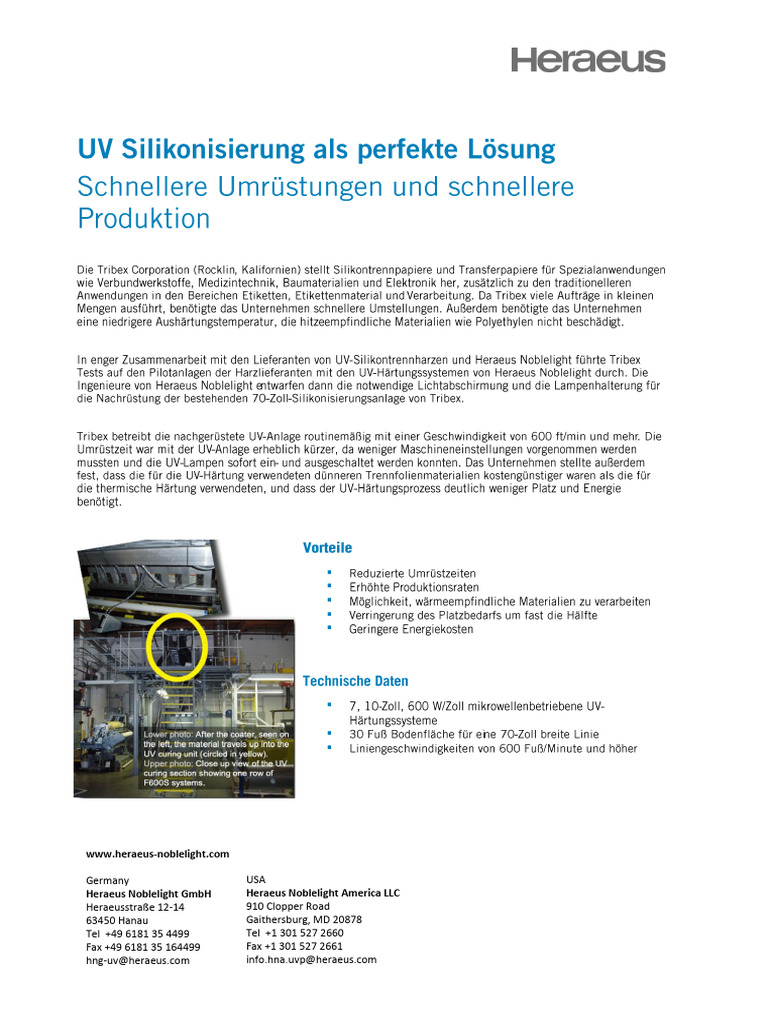 UVP135 - Release Liner Manufacturer Finds UV Siliconizing A Perfect Fit ...
