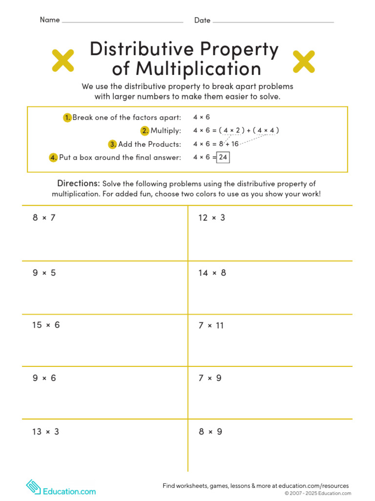 Distributive Property of Multiplication | PDF