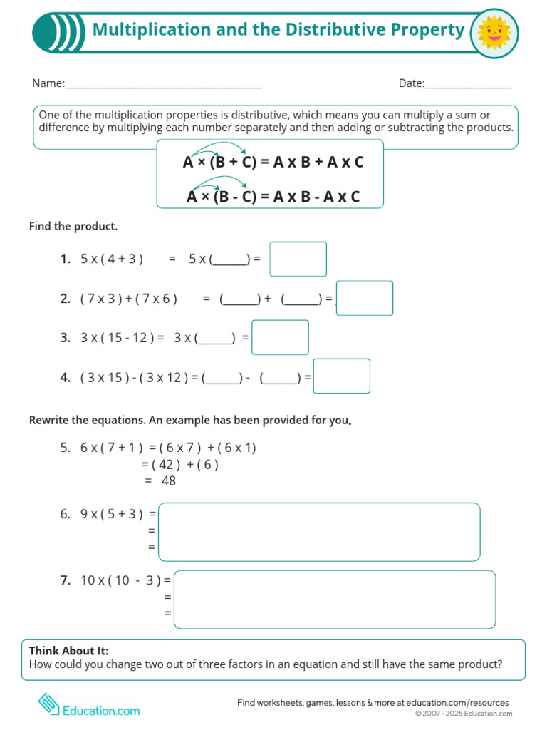 Distributive Property of Multiplication | PDF