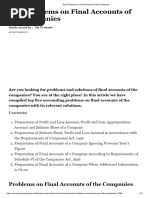 Problem 1:: Company Final Accounts: Problems and Solutions - Accounting ...