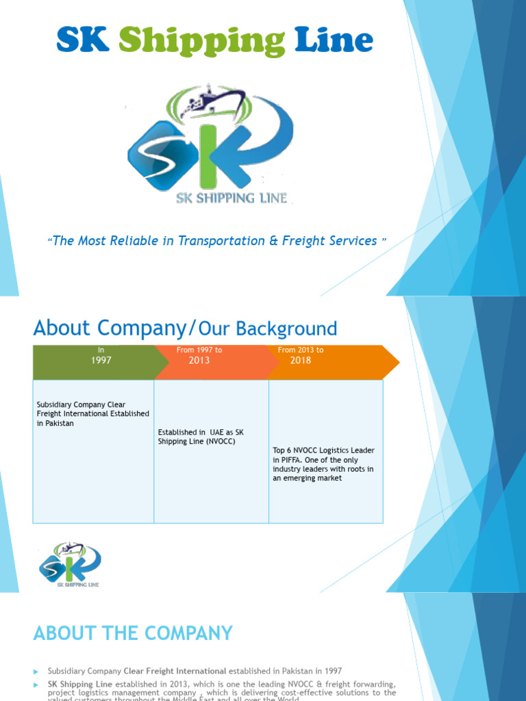 SK Shipping Line: Reliable Freight Solutions | PDF | Cargo ...