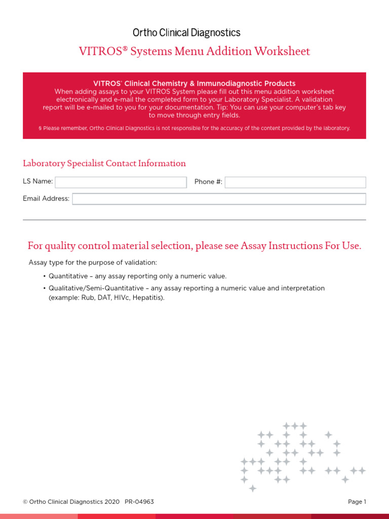 VITROS ValidationGuide 2020 PR-04963 | PDF | Assay | Computing