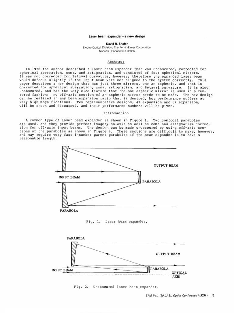New Three-Mirror Laser Beam Expander | PDF | Mirror | Optics