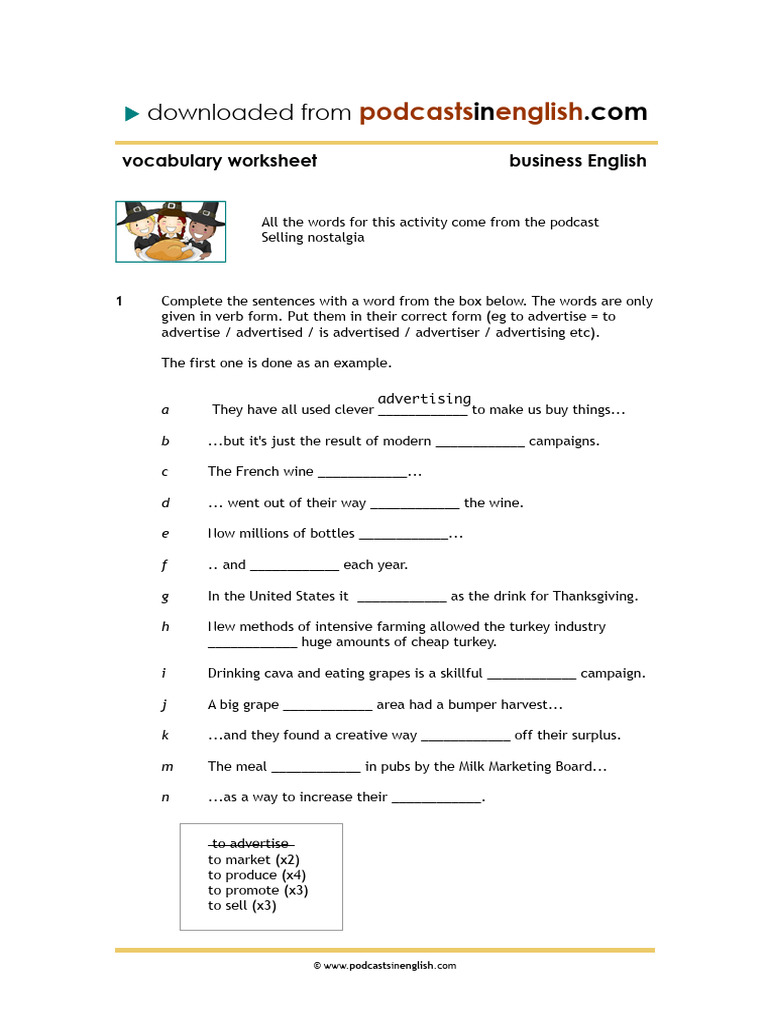 Nostalgia Vocabulary Worksheet | PDF | Wine | Drink