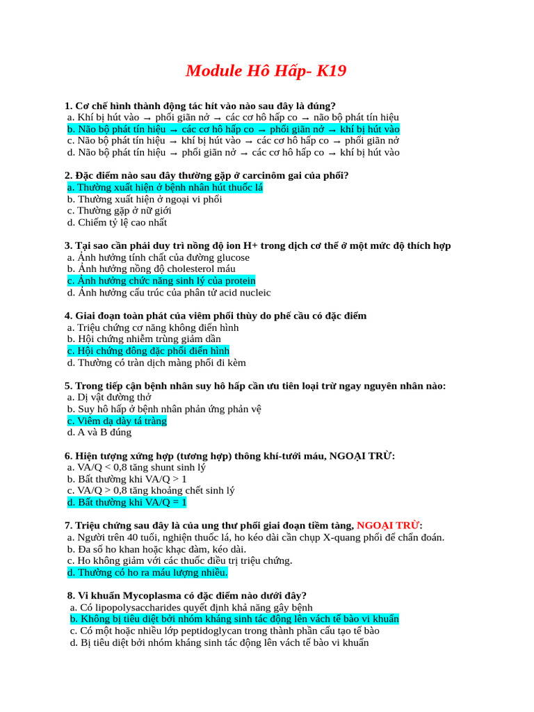 Module Hô Hấp | PDF