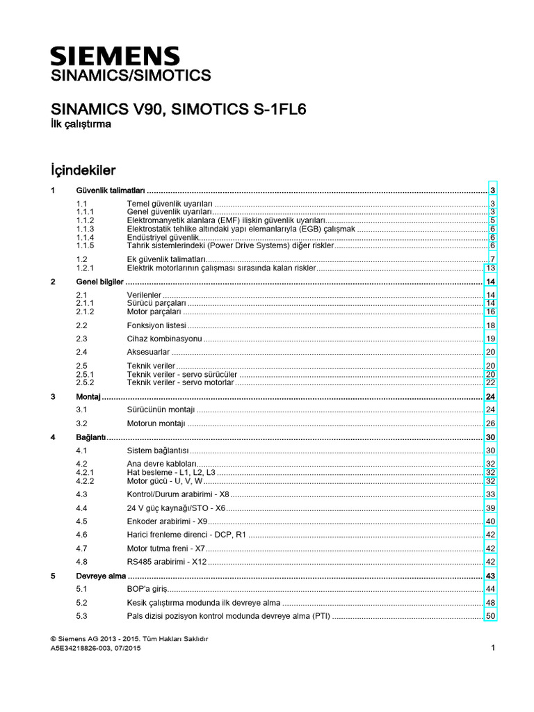 Sinamics v90 GSG TR-TR TR-TR | PDF