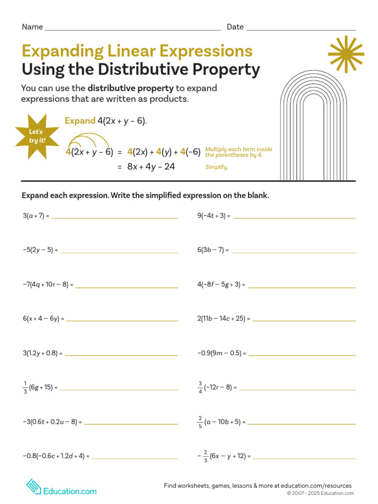Expanding Linear Expressions Using The Distributive Property | PDF