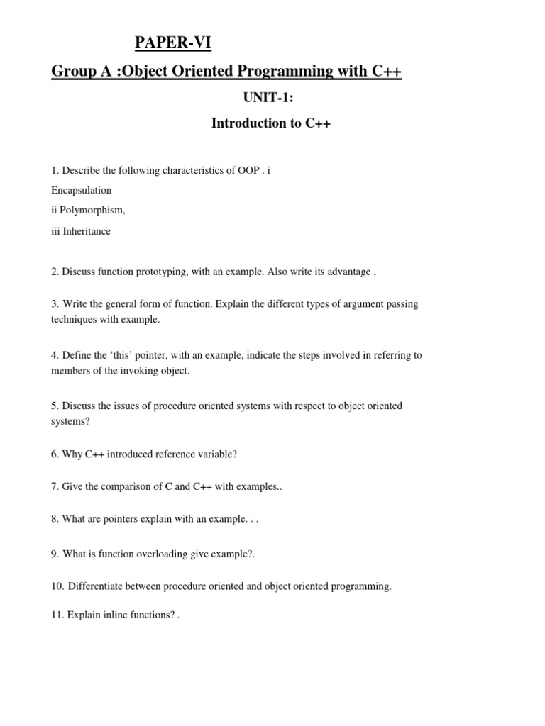 Sample Question Bank Cmsa Part III 6th Paper | PDF | C++ | Inheritance (Object Oriented Programming)