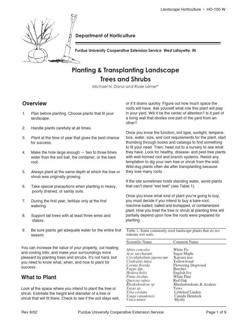 1109 Tree Planting Tips From Purdue | PDF | Pruning | Trees