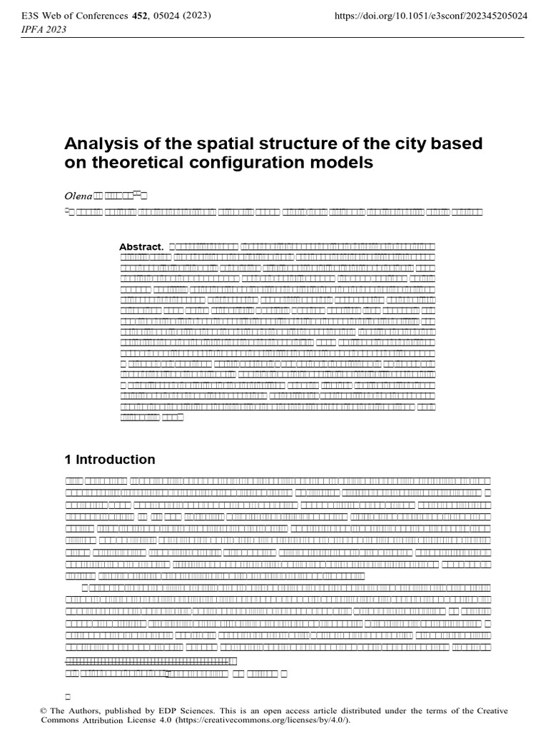 6 - Analysis of The Spatial Structure of The City Based On Theoretical ...