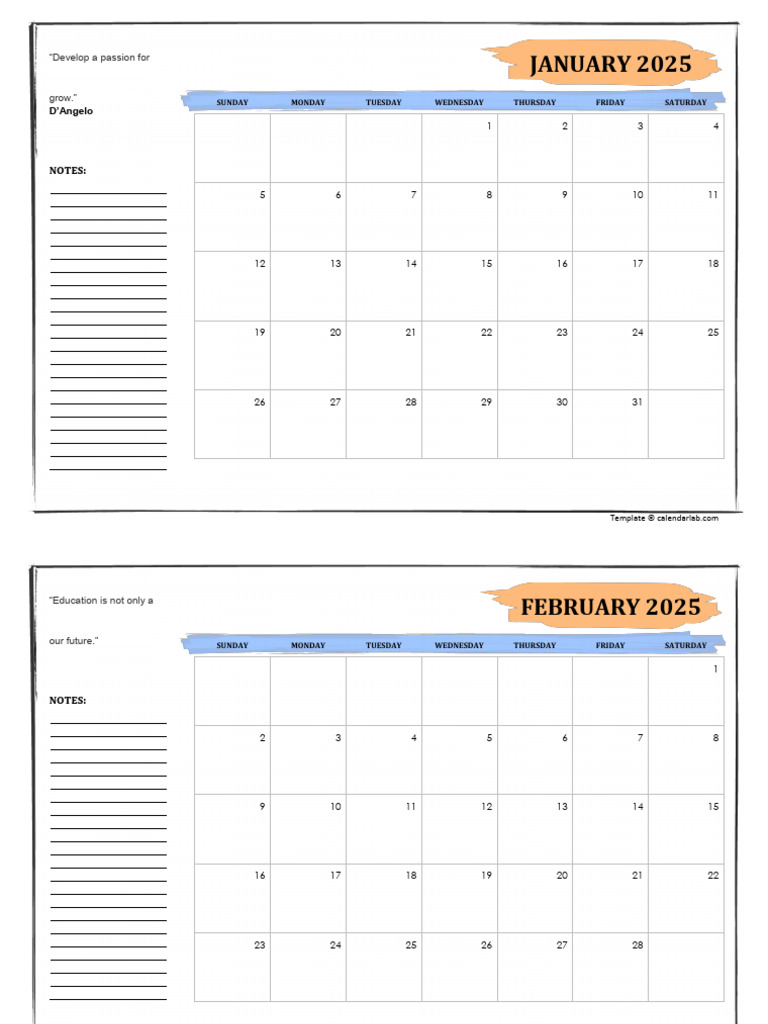 2025 Student Calendar | PDF