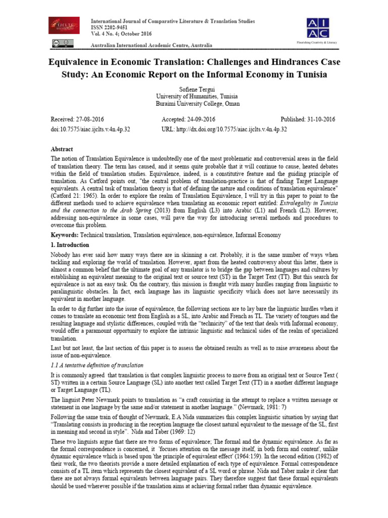 Economic Translation Challenges in Tunisia | PDF | Translations ...