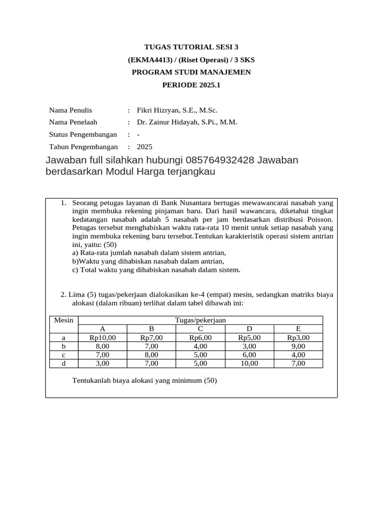 Soal Tugas 3 (1) | PDF