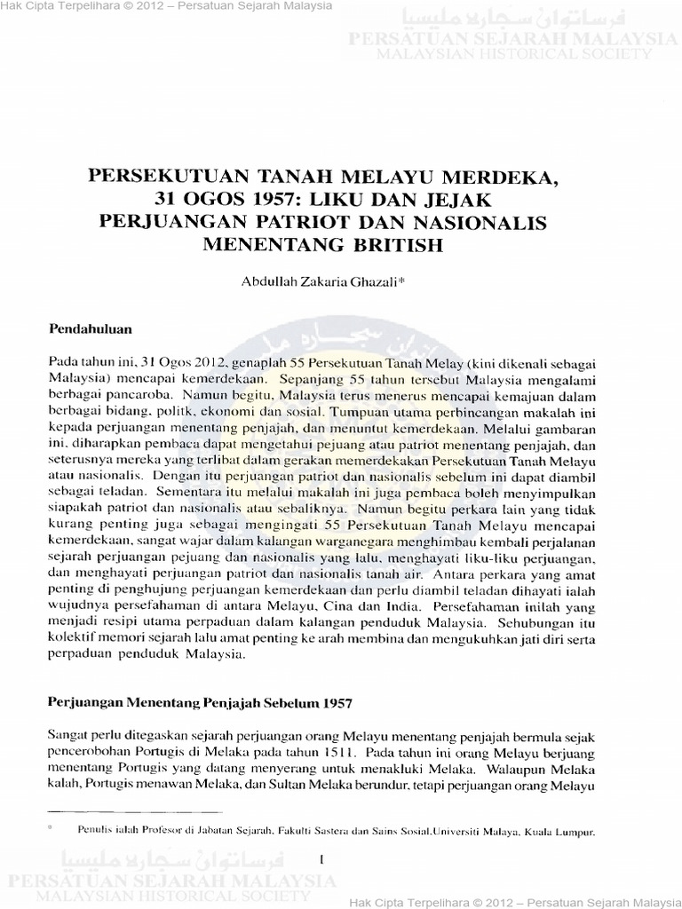 Persekutuan Tanah Melayu Merdeka | PDF