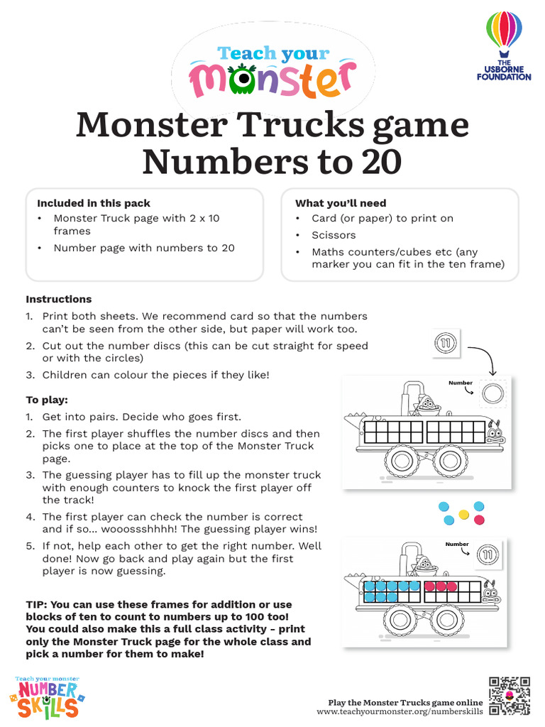 Monster Truck Math Game for Kids | PDF