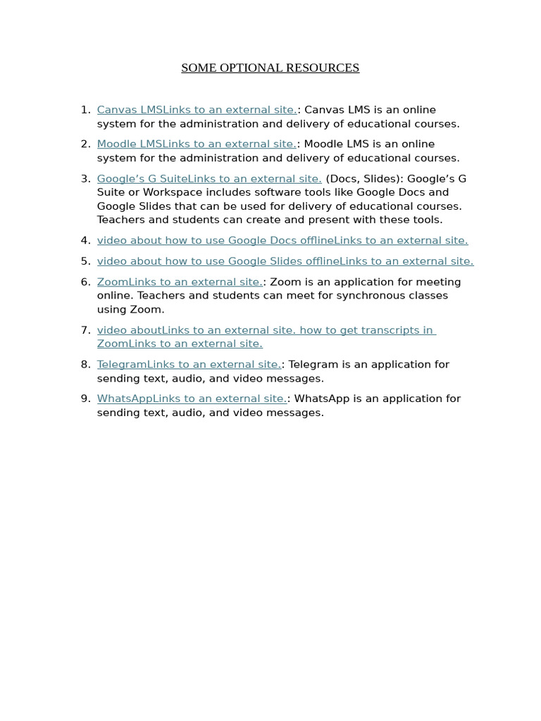 Some Optional Resources | PDF