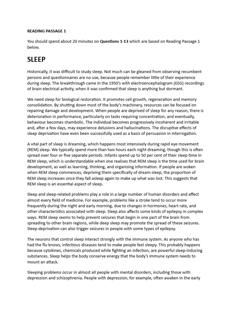 Reading Passage 58 | PDF | Comet | Sleep