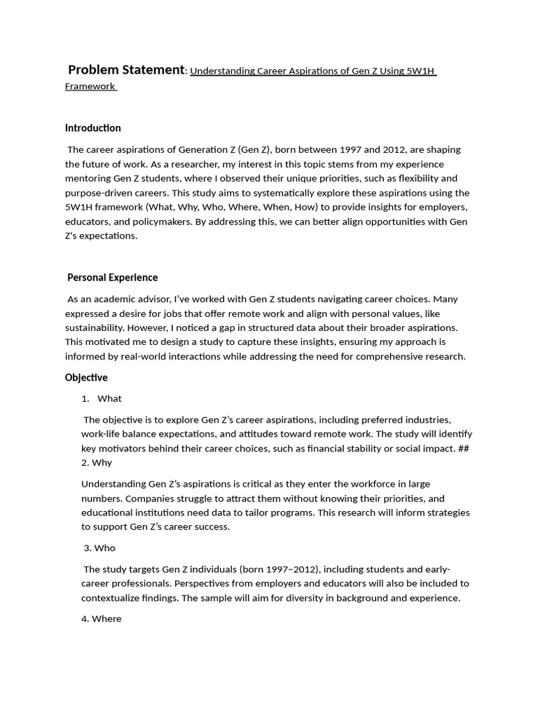 Problem Statement | PDF | Experience
