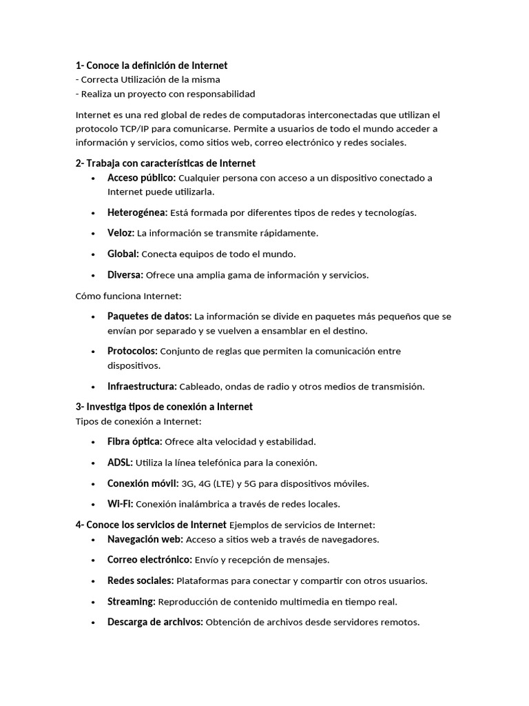 Definición y características de Internet | PDF