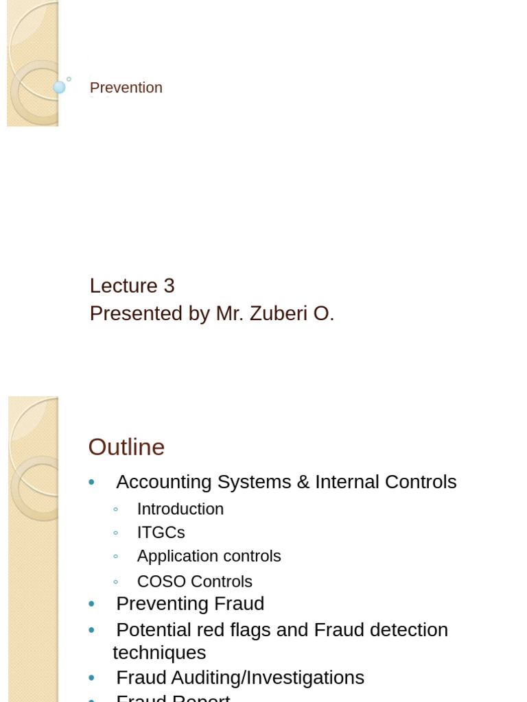 Lecture 2 Accounting System and Fraud Detection | PDF | Internal ...