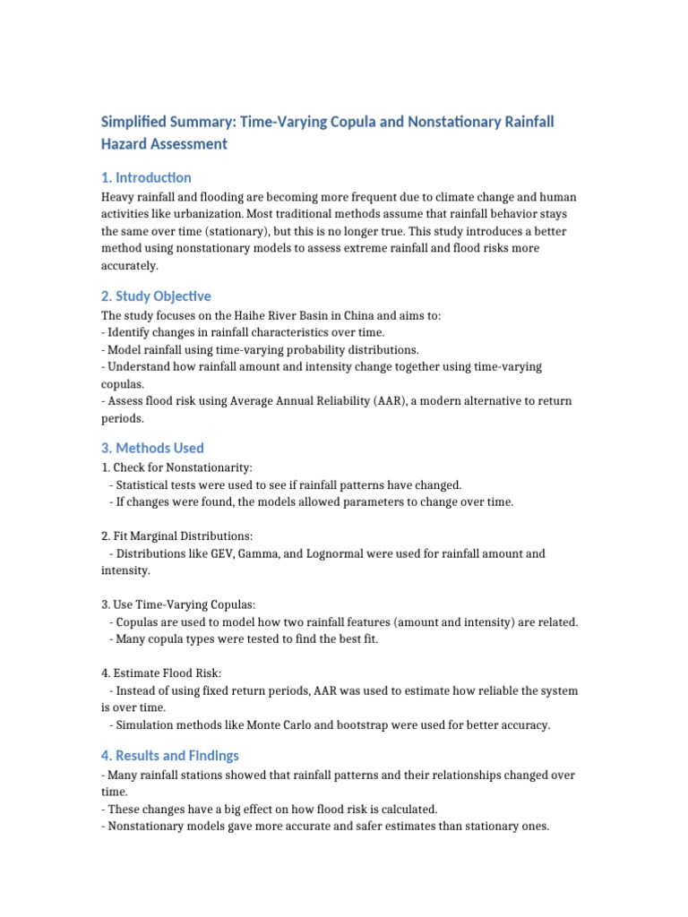 Simplified Rainfall Copula Study Updated | PDF