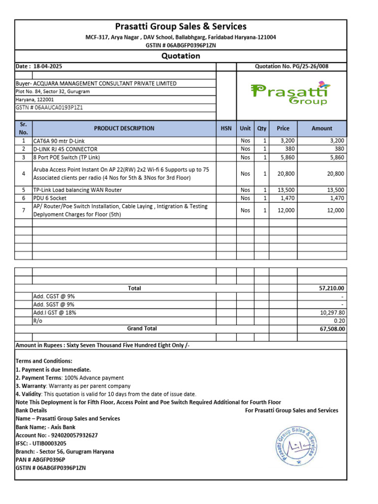 Quotation for IT Equipment Installation | PDF | Computer Science ...
