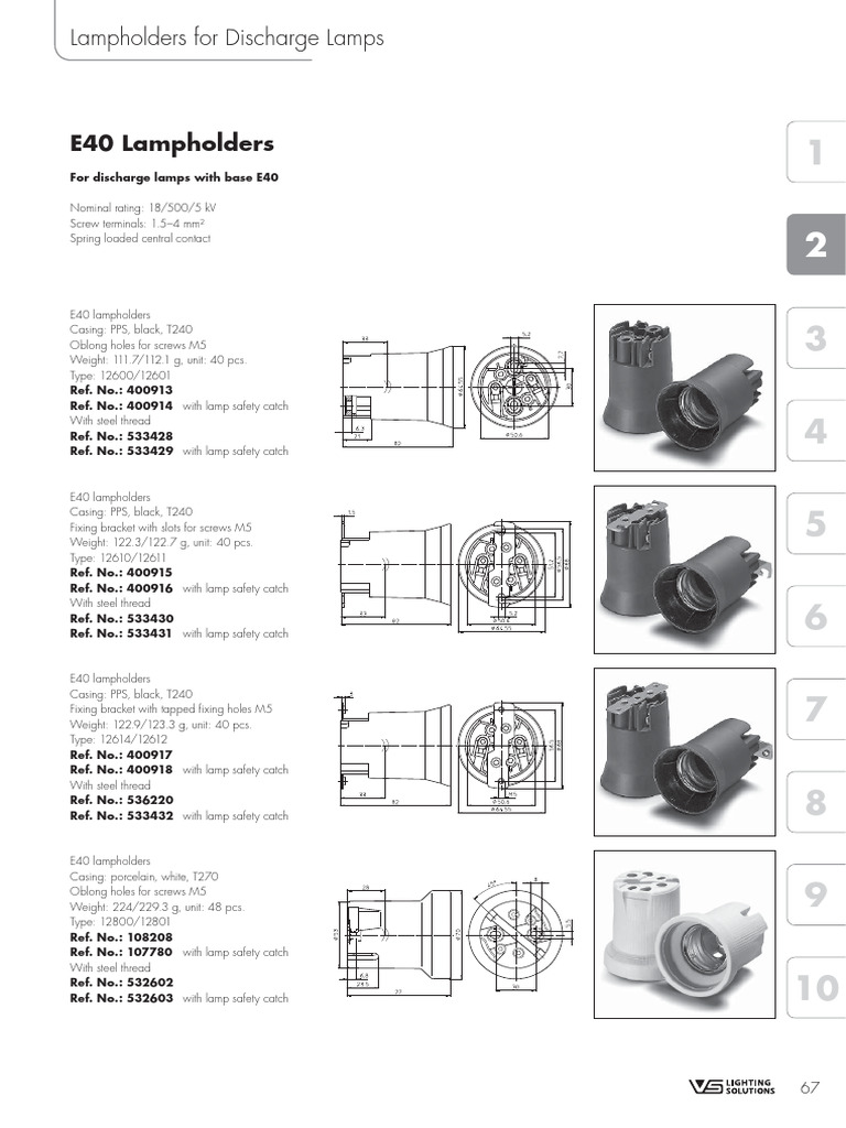 VS 108208 E40 Holder Porcelain | PDF