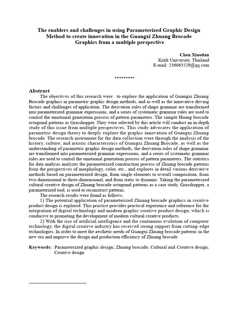 2024-ARTICLE-多视角探讨参数化图形设计方法在广西壮锦图形创新中的推动因素与挑战The Enablers and ...