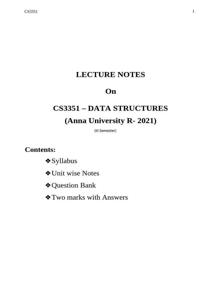 DSD - Unit 2 | PDF | Pointer (Computer Programming) | Computer Programming