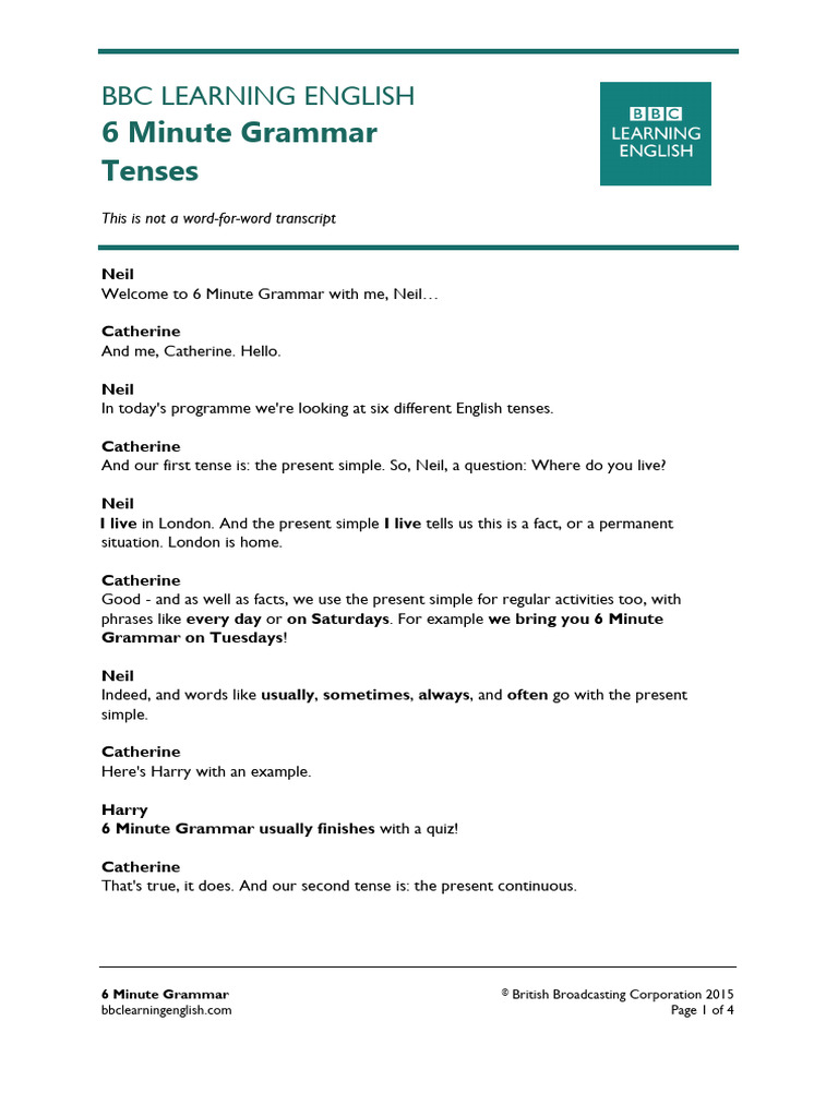 Understanding English Tenses Explained | PDF | Grammatical Tense | Verb