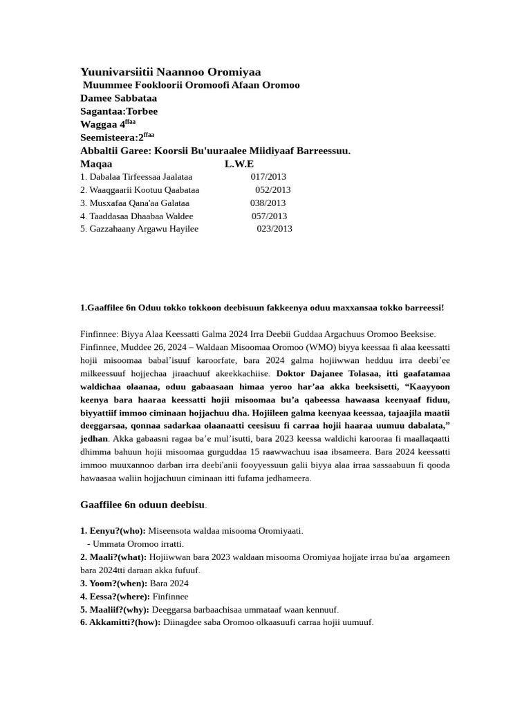 Abbaltii Garee Miidiyaa | PDF