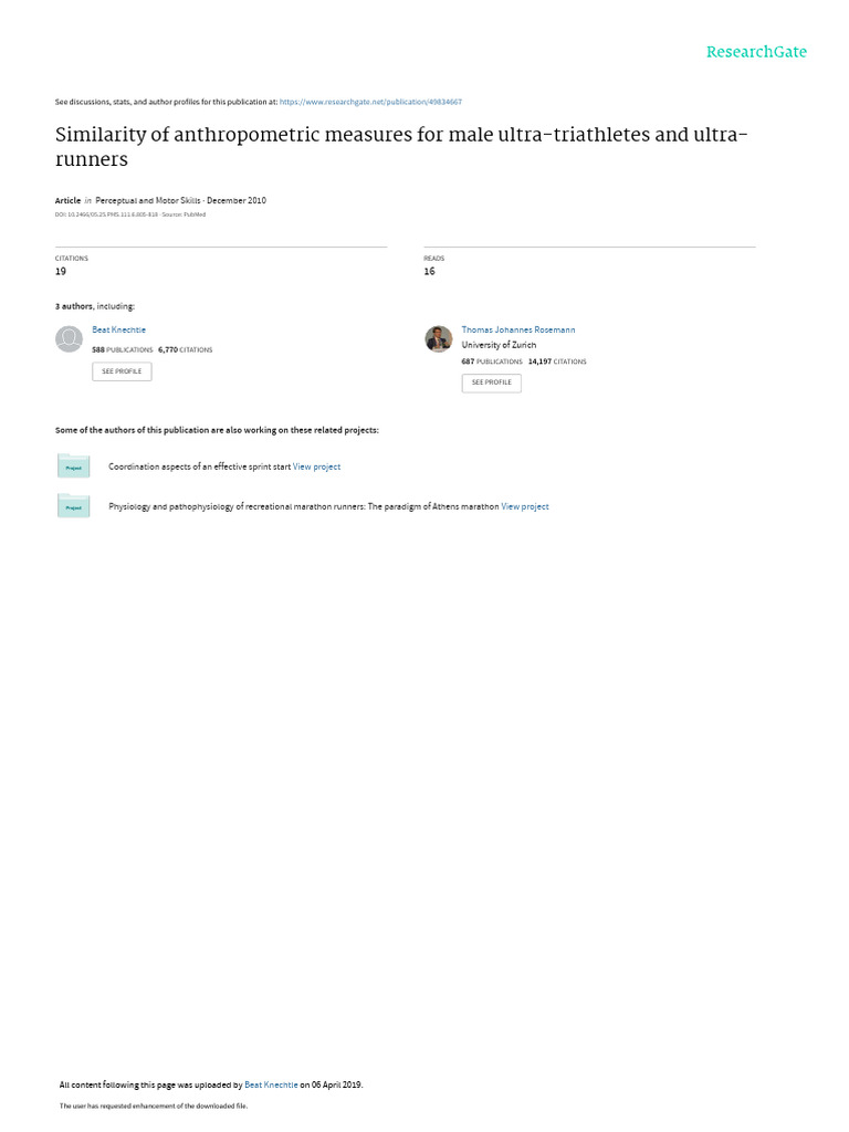 PMS Ultra Triathletes Ultra Runners | PDF