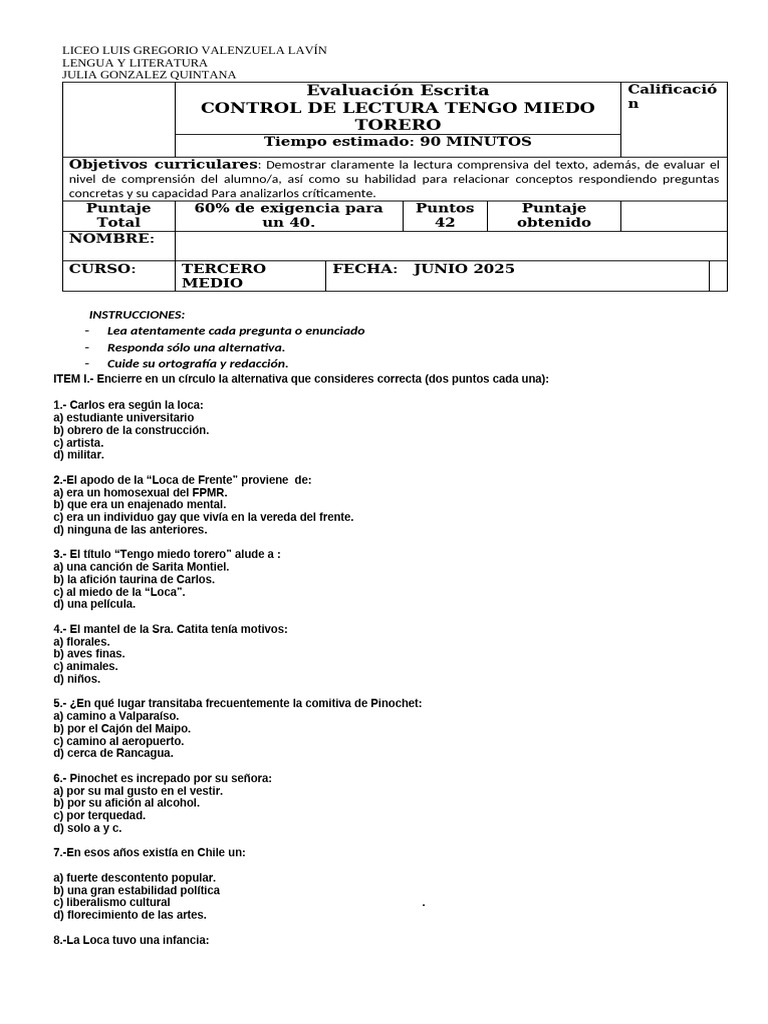 Tengo Miedo Torero | PDF | Desempleo | Migración humana