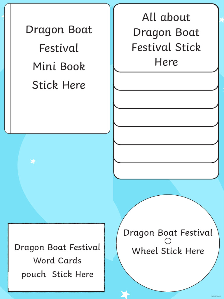 Dragon Boat Festival Lapbook - Left and Right Page | PDF