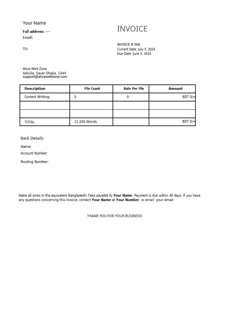 Invoice Template Draft | PDF